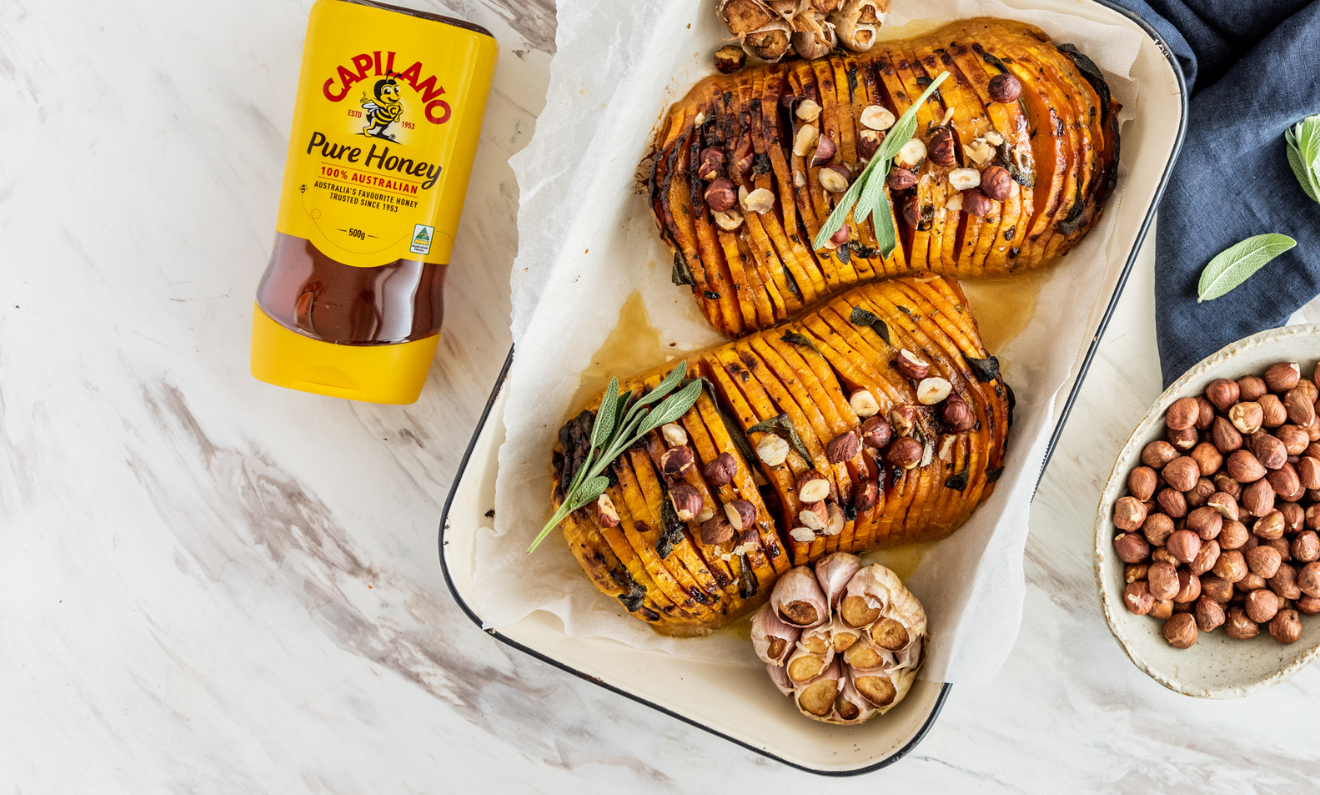 Honey and Hazelnut Hasselback Pumpkin | Capilano Honey