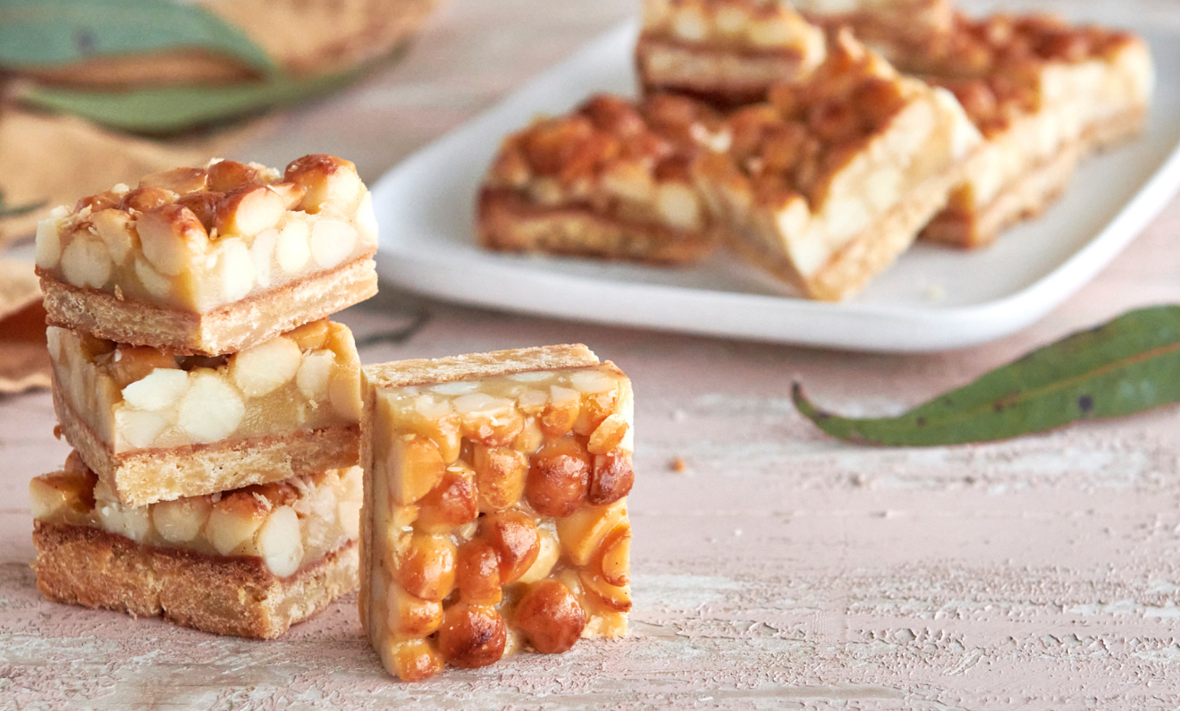 Honey Macadamia Caramel Slice | Capilano Honey